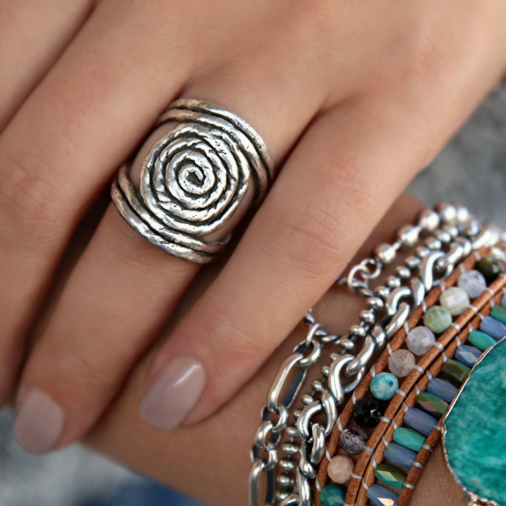 Spiral Boho Ring- Sterling Silver Handmade Boho Jewelry | HappyGoLicky ...
